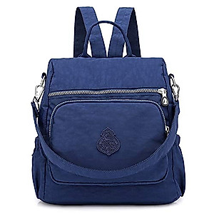 MINTEGRA Women Shoulder Backpack Multi-Pocket Nylon Purse Large Capacity Waterproof Casual Daypack