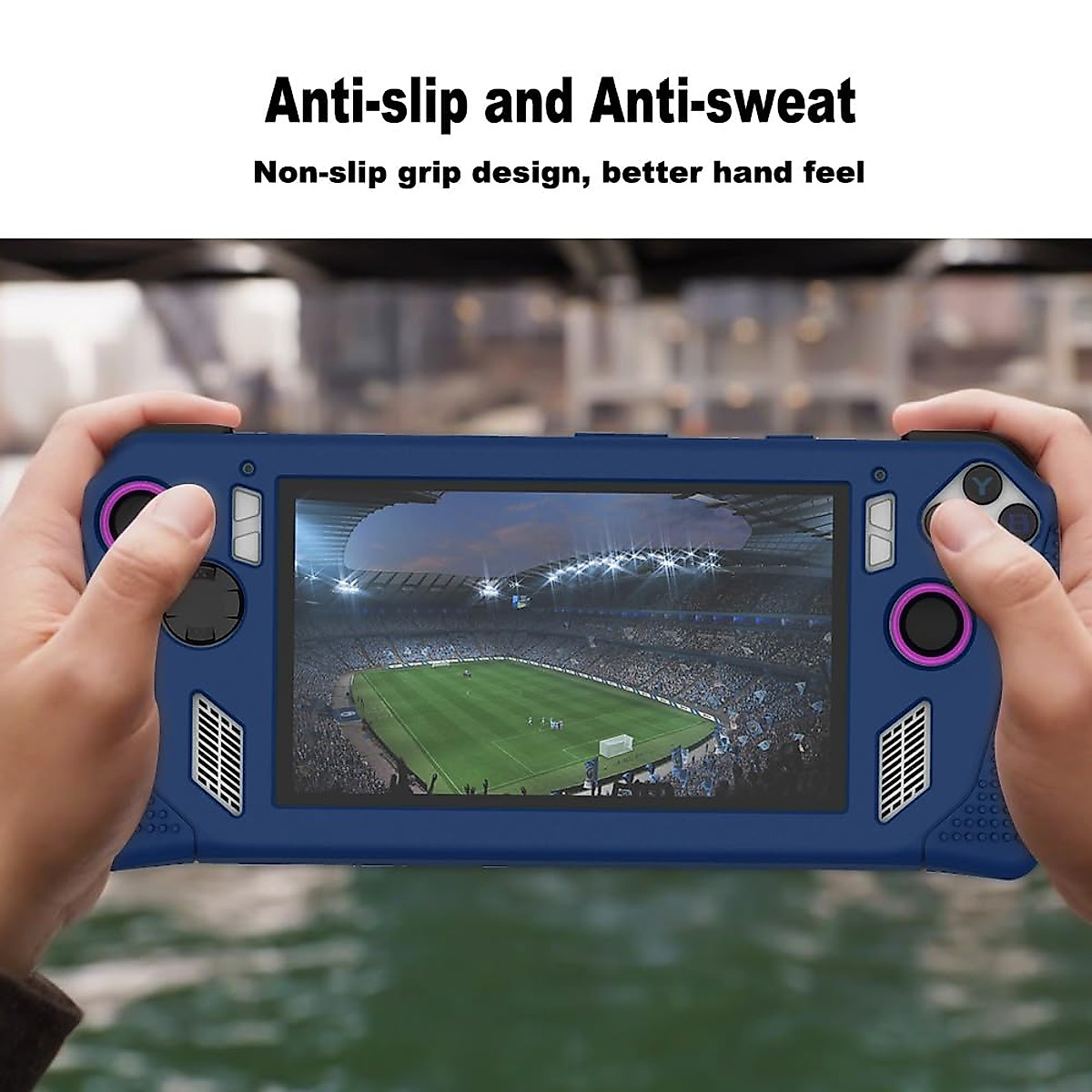 ROG Ally Silicone Protective Case Compitable with ASUS Rog Ally 7 inch 120Hz Gaming Handheld, FiiMan Soft Full Body Cover Case with Anti Slip & Shockproof (Blue)