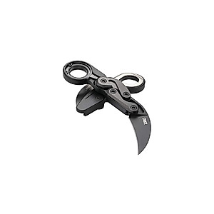 CRKT Provoke First Responder Folding Pocket Knife: Morphing Karambit, D2 Blade Steel, Kinematic Pivot Action, Integrated Safety Lock, Low Profile Pocket Clip, Glass Breaker, Sheath 4042