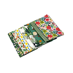 8PCS 25cmX25cm Fat Quarters Green Color Cotton Patchwork Fabric Bundle Squares Quilting Scrapbooking Sewing Art Craft