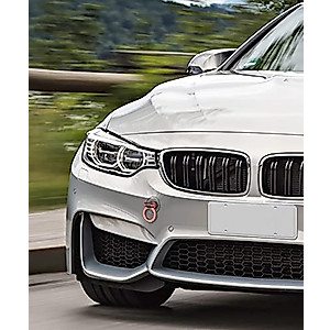 ESEWALAS Car Tow Hook Car Sticker,Tow Hook Kit Car Decorations Sticker,Ring Track Racing Style Decorative Trailer Tow Hook,Bumper Trailer Sticker (ONLY Decoration) (Red)