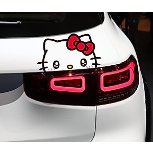 Matomo_Hello Kitty Peek Funny Vinyl Sticker Auto Car Truck Wall Laptop | Sticker | 5.9" (B)