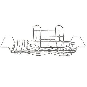 ToiletTree Products Stainless Steel Bath Caddy - Rust-Resistant Bathtub Shelf to Hold Books, Drinks, Phones, and Tablets - Luxury Bath Caddy Tray for Bathroom Accessories