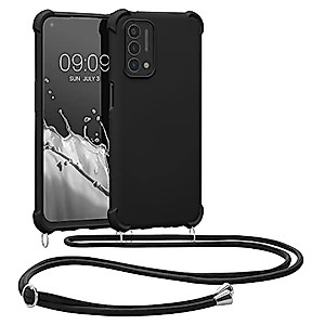 kwmobile Crossbody Case Compatible with OnePlus Nord N200 5G Case - TPU Silicone Cover with Strap - Black