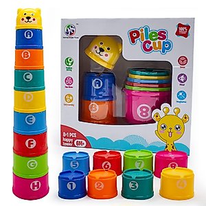 Stacking Cups Nesting and Stacking Cups Gift Colorful Educational Alphabets Numbers Building Joy Cups Toddler Fun Play Toys