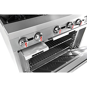 Kratos 36" Wide Commercial Gas Range with 24" Griddle, 2 Burners, and Full Size Oven, Stainless Steel Range for Restaurants, 130,000 BTU, Liquid Propane (29Y-047-LP)