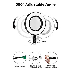 Helping Hands Soldering Station, Third Hand Soldering Tool with 3X Magnifying Glass Dimmable LED, Flexible Helping Hands Soldering with 4 Flexible for Welding Repair Hobby DIY