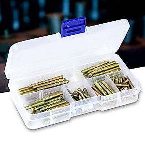 110pcs Hanger Bolts, M4 Dowel Screw Iron Double Ended Screws Zinc Plating Self Tapping Threaded Rods Bars Studs Woodworking