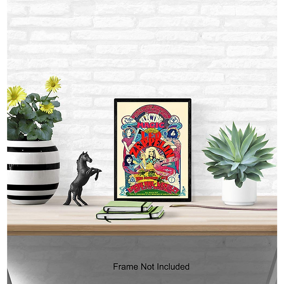 Led Zeppelin Poster - 8x10 Psychedelic Room Decor - Led Zeppelin Gifts - Concert Posters - The song Remains the Same - Pshycadellic Hippie Room Decor for Men, Women, Teens - Dorm Room Decor