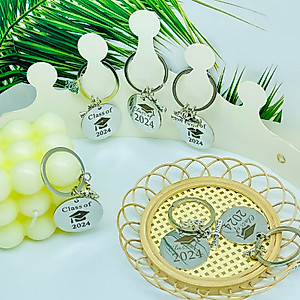 LUOZZY 8 Pcs Class of 2024 Graduation Keychains Bulk My Story is Just Beginning Keychain 2024 Graduation Party Supplies Favors