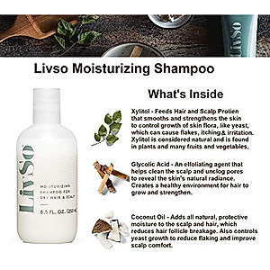 LivSo Moisturizing Shampoo - Dermatologist Created - Moisturizes Hair & Scalp - Naturally Derived - Fresh Feel Product - A Little Bit of LivSo Goes a Long Way