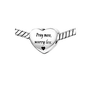 KunBead Holy Bible Birthday Heart Cross Bead Charms for Bracelets Gift for Grandma Sister Mom Best Friend Daughter Mother