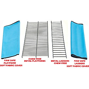 Two Story Extra Large 30.5"x19"x55"H 4-Level Double Front Doors Chew Free Feisty Ferret Chinchilla Small Animal Home Wrought Iron Cage Tight 1/2-inch Bar Spacing Rolling Stand Hammock