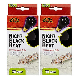 Zilla Night Black Heat Incandescent Bulb for Reptiles [Set of 2] Watt: 75 Watts