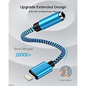 iPhone Headphone Adapter, 2Pack Apple Dongle Lightning to 3.5mm Jack Converter Braided Audio Aux Cord Earbuds Splitter Adaptor Compatible with iPhone 14 13 12 11 Pro Max X XR XS SE 8 7 Plus iPad iPod