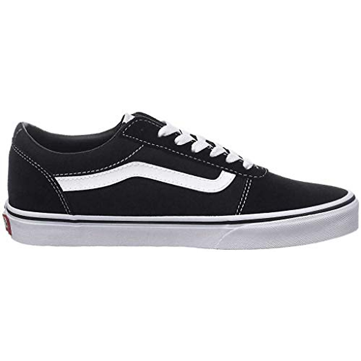 Vans Men's Ward Sneaker, Black Suede Canvas Black White C24, 10.5