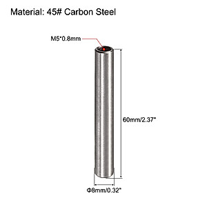 uxcell M5 Internal Thread Dowel Pin 2pcs 8x60mm Chamfering Flat Carbon Steel Cylindrical Pin Bed Bookshelf Metal Devices Industrial Pins