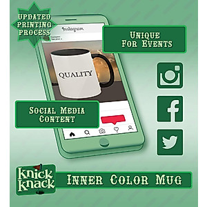 Knick Knack Gifts got sarco-? - 11oz Ceramic Colored Handle and Inside Coffee Mug Cup, Black