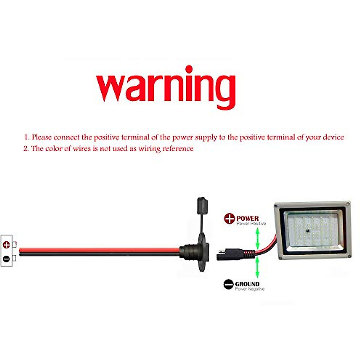 YETOR 10AWG SAE Power Socket, Weatherproof Socket Sidewall Port,Quick Disconnect Wire Automotive Panel Extension Cable for Solar Generator Battery Charger.(50CM)