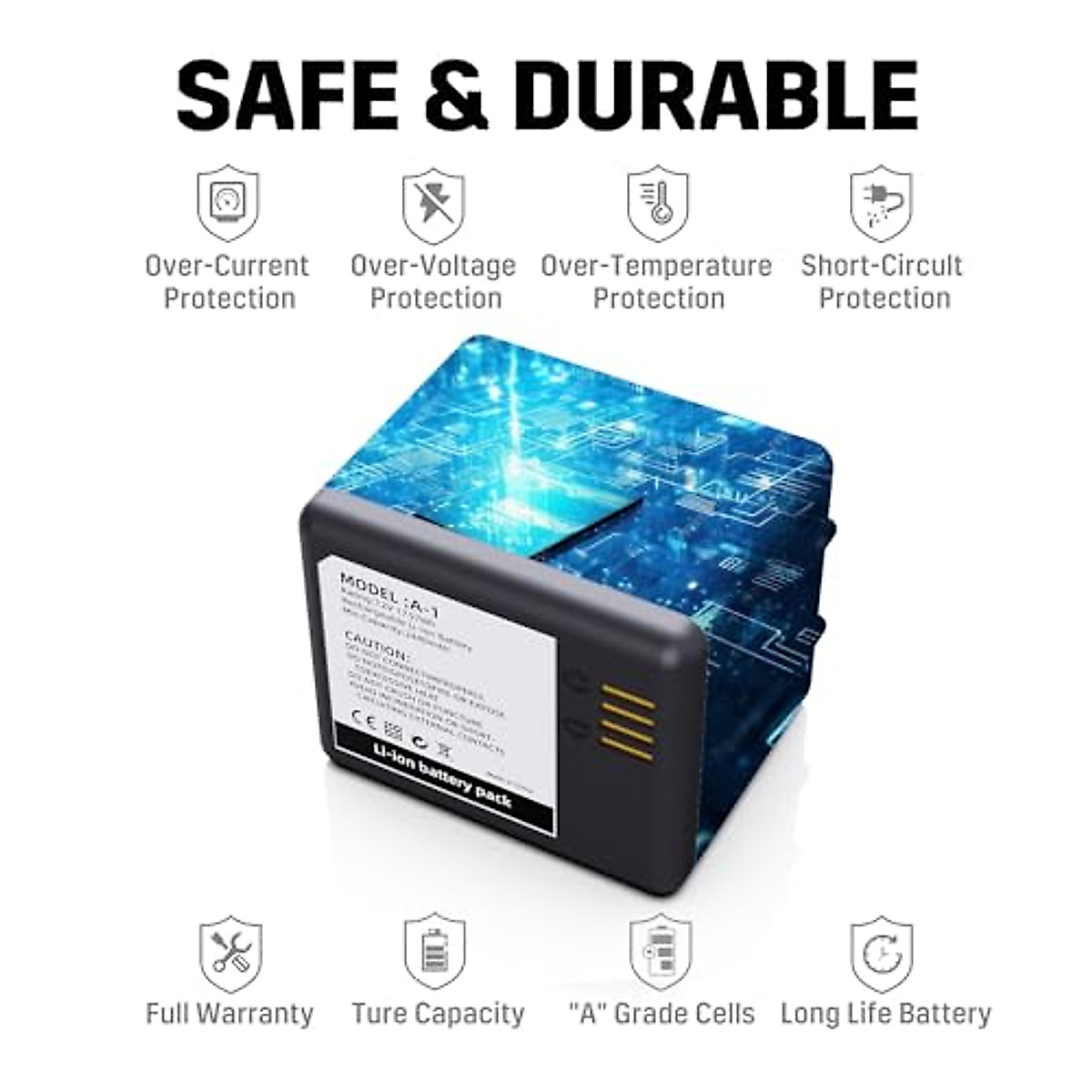 XYT-TECH 1-Pack Replacement Arlo Pro 2 Battery Compatible with Alro Pro, Alro Pro 2 Camera 2440mAh