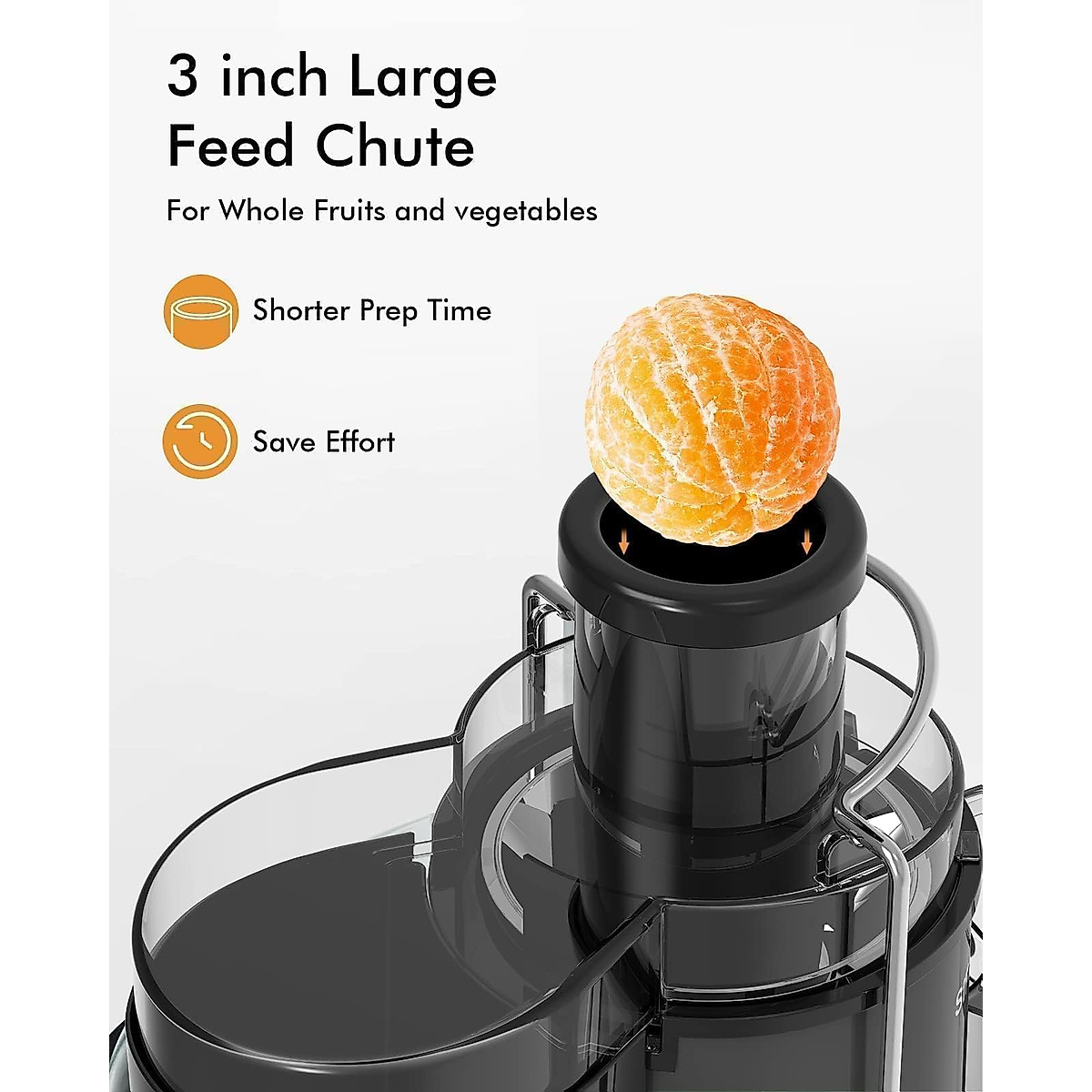 Juicer Machines, SiFENE 3" Big Mouth Centrifugal Juicer Extractor for Fruits & Vegetables (Gray)