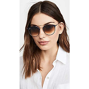Ray-Ban RB3546 Round Sunglasses, Dark Blue On Copper/Clear Gradient Brown, 52 mm
