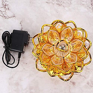 Buddha Machine, LED Lotus Lamp Buddha Lamp Prayer Machine Prayer Machine with 36 Songs (Without Battery)