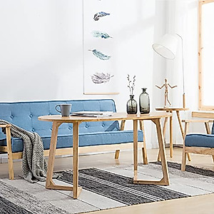 Large Dining Table, Solid Wood Kitchen Tables 120cm Oval Side Table with V-shaped Legs Sturdy Coffee Table for Cafe, Dining Room and Office, Easy Assemble(Size:120 * 57 * 60CM,Color:C)