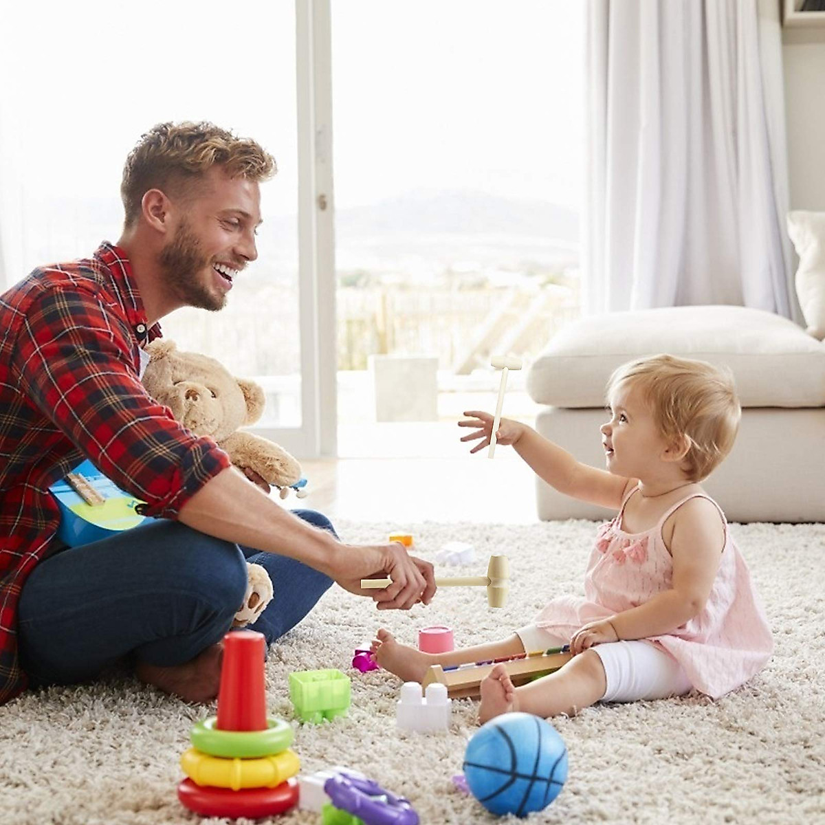 Pseutio 20 PCS Wooden Mallets Mini Wooden Hammers for Chocolate Crab Lobster Mallets Cute Beating Gavel Toys for Boys Girls