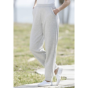 Woman Within Women's Plus Size Petite Better Fleece Jogger Sweatpant - L, Heather Charcoal
