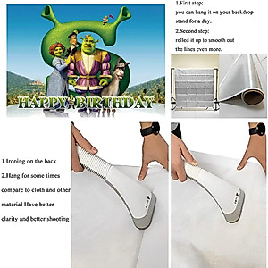 Shrek Birthday Party Supplies, Happy Birthday Shrek Backdrop for Baby Shower Party Cake Table Decorations Supplies, 5 x 4 FT Shrek Theme Birthday Banner for Girls Boys Kids Birthday Party Decorations