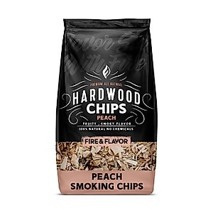 Fire & Flavor Premium All Natural Wood Chips for Smoker - Wood Chips for Smoking - Smoker Wood Chips - Smoker Accessories Gifts for Men and Women - Peach - 2lbs