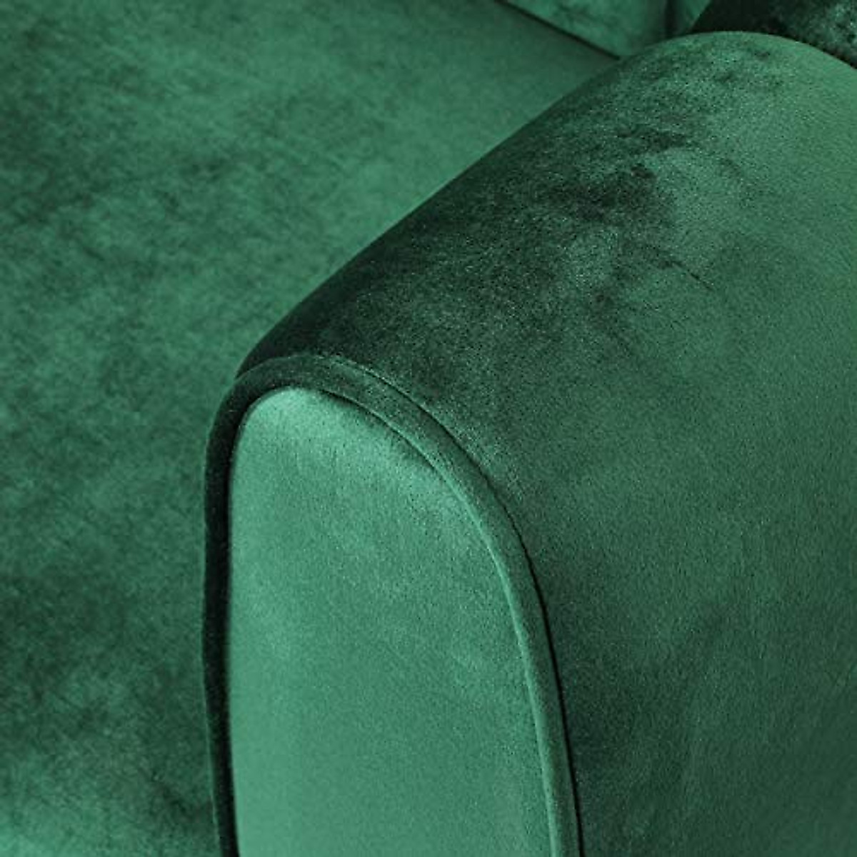 Christopher Knight Home Miranda Velvet 3 Seater Sofa, Emerald, Dark Brown