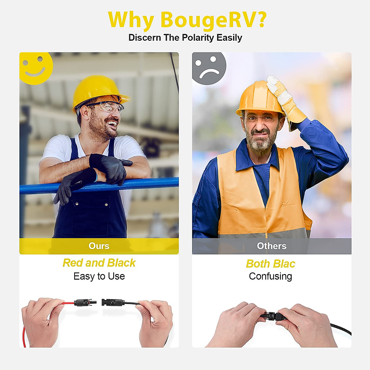 BougeRV Solar Connector to SAE Adapter (Solar to SAE (1 Pack))