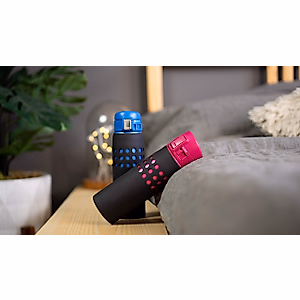 FLASKGEAR Protect & Go Silicone Sleeve Cover compatible with Zojirushi Brand Insulated Vacuum Thermos Water Bottle (BLACK, 16 oz / .48 litre)