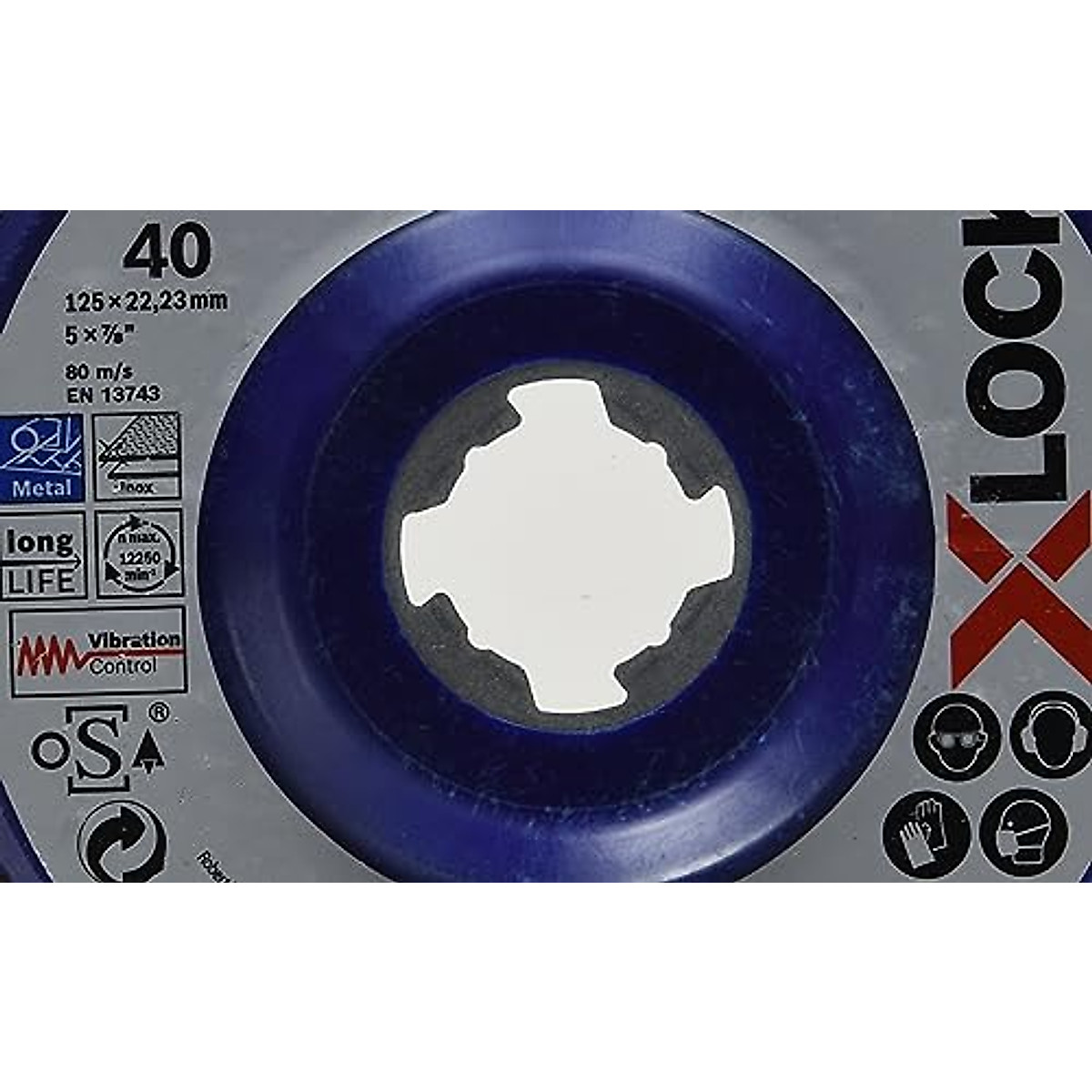Bosch Professional Straight Flap Disc Best (for Metal, X-LOCK, X571, Diameter 115 mm, Grit Size K120, Bore Diameter 22.23 mm)