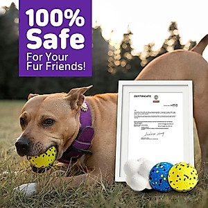 Kimee Durable Dog Chew Balls for Aggressive Chewers - Atom Teething Toys for Puppies, Medium and Large Dogs - 3 Pack