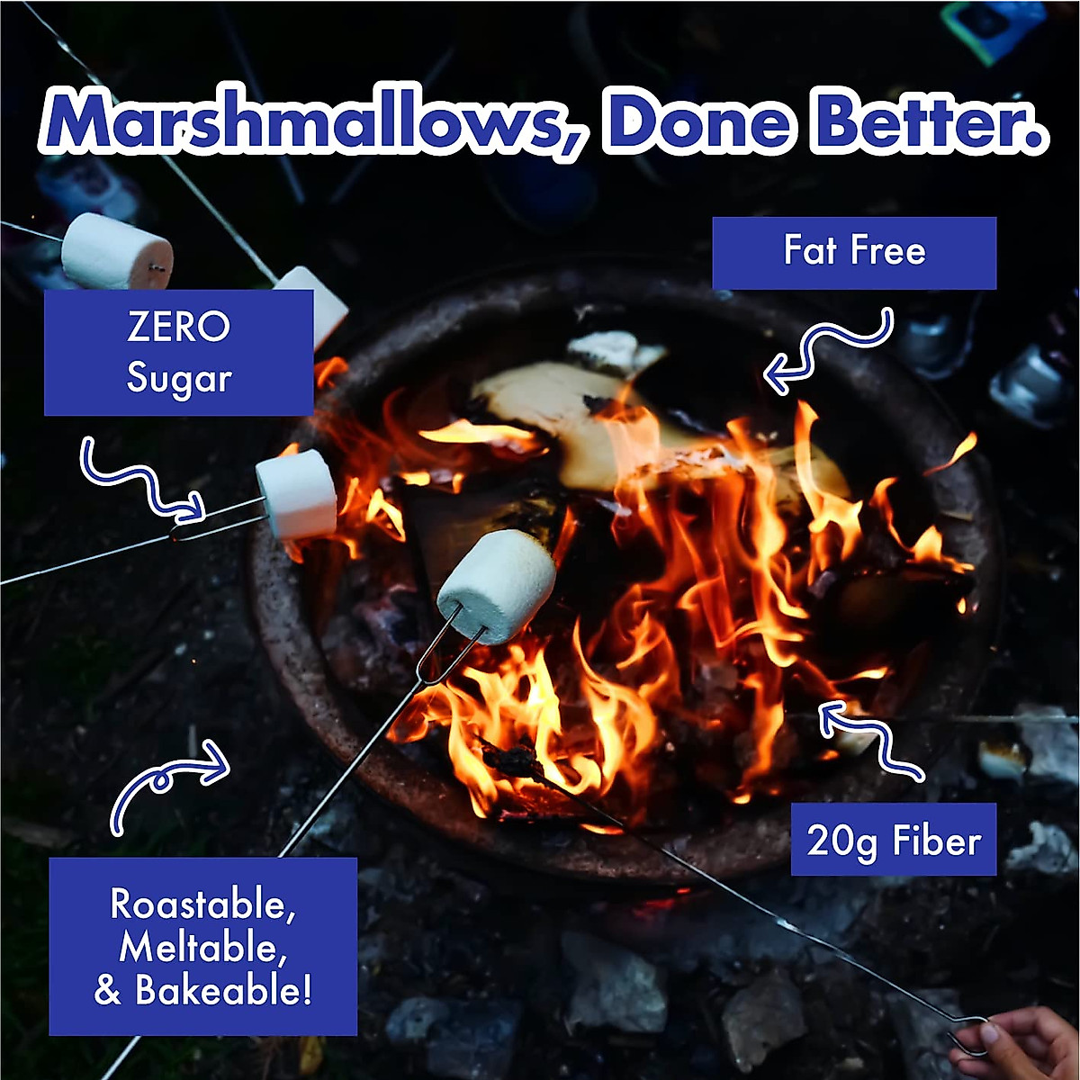 ChocZero Sugar Free Marshmallows, Keto Marshmallow, Gluten Free, 0g Fat, Zero Sugars, Healthy Low Carb, 10.5 Oz