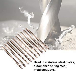 Drill Bit Set M35 1.0-5.0MM Cobalt Twist Drill Bit Set HSS CO Hex Shank Drills Bits Set for Drilling on Stainless Steel(2mm)