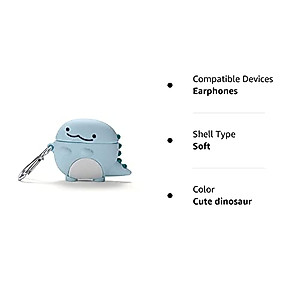 Ahnspiceo Cover, 3D Cute Funny Anime Characters Design Case Compatible with AirPods 3rd Generation Case 2021,for Women Men (Cute Dinosaur)