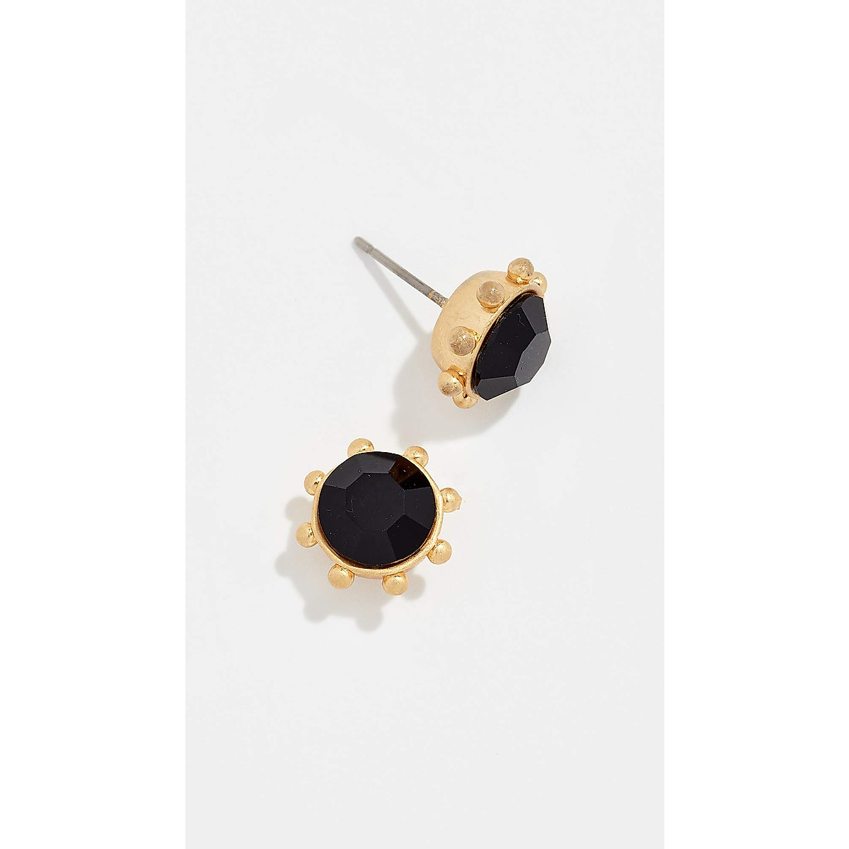 Kate Spade New York Women's Flying Colors Bezel Stud Earrings, Jet, Black, Gold, One Size