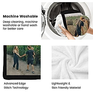 HYHSJY Gifts for Mom Dad Custom Blankets Personalized Throw Blankets with Photo Text Customized Love Blanket for Wife Friend Mom Couple Grandma Pets Gifts for Birthday Anniversary Halloween Christmas