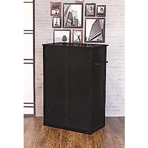 zoovilla Windsor Pet Feeders with storage - dog bowl stand, pet feeder station, Black 13.78?D x 24.02?W x 35.04?H