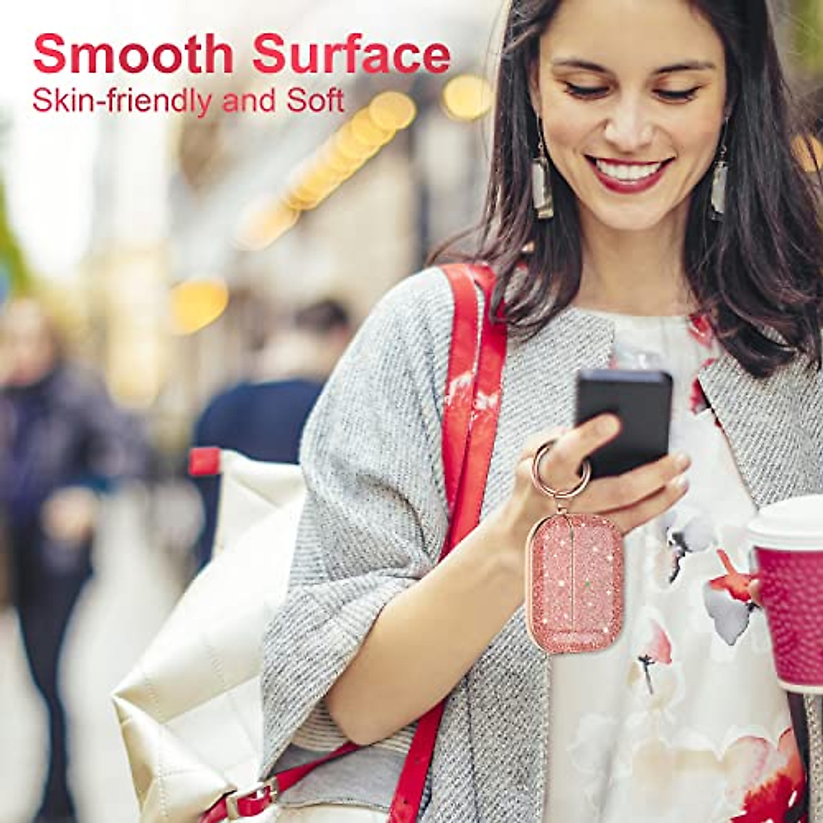 Aiiko Apple Airpods Pro 2nd Generation Case, Glitter Airpods Pro 2 Case Cover with Keychain for Girls Women Glossy Hard Airpods Pro 2 Case Compatible AirPods Pro 2nd Generation Charging Case(RoseGold)