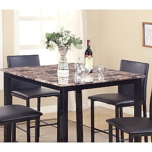 Roundhill Furniture Citico Metal Counter Height Dining Table with Laminated Faux Marble Top