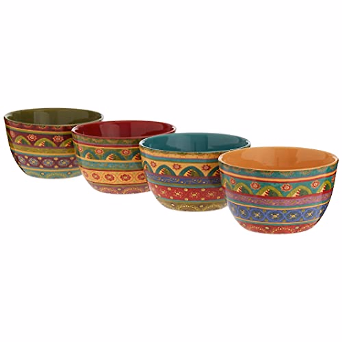 Certified International Tunisian Sunset Ice Cream Bowls (Set of 4), 5.25", Multicolor