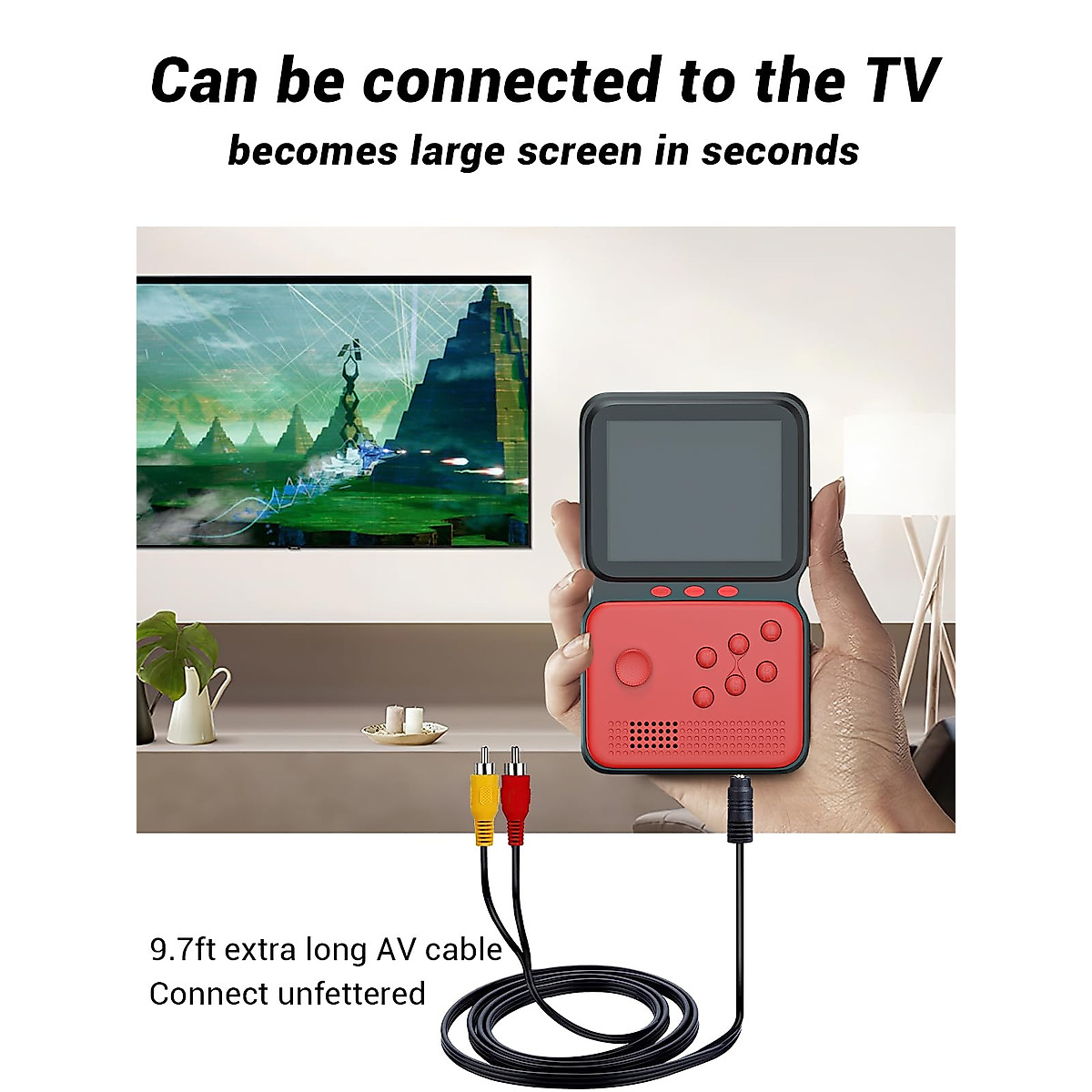 Fordim Handheld Game Console, Retro Mini Game Player with 800+ Classic Games, 3.5 Inch Screen 1020mAh Rechargeable Battery, Portable Game Console Support TV Connection