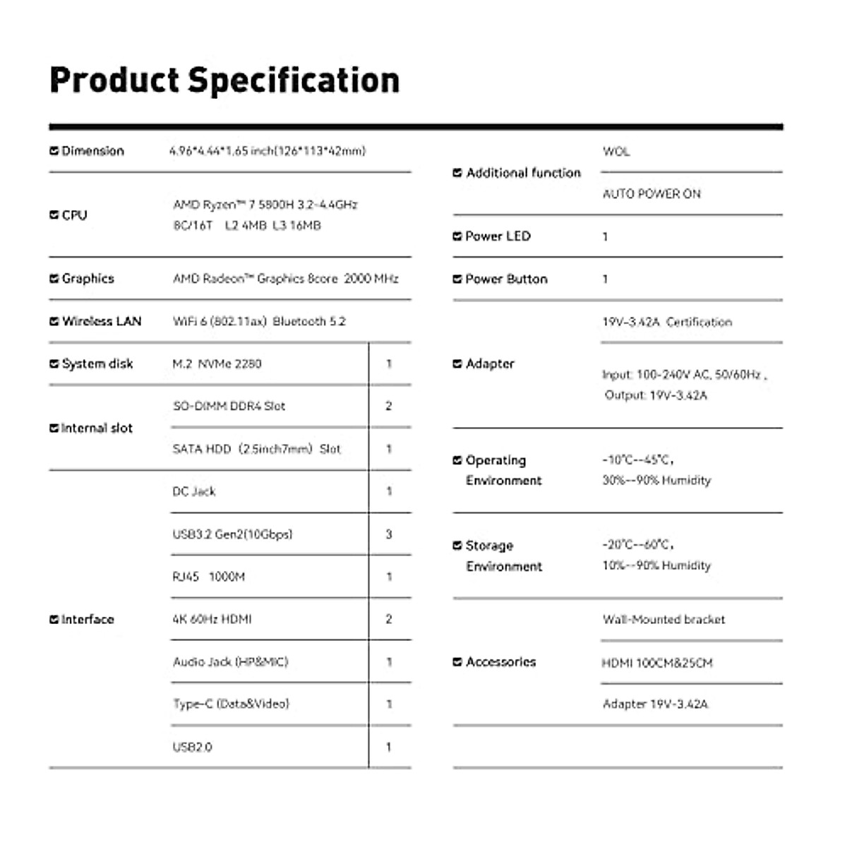 TRIGKEY AMD Ryzen 7 Mini PC, 5800H (Up to 4.4 GHz) 8Core 16Thread S5 Gaming Mini Desktop, Micro Computer, 16GB | 500GB, Small Gaming PC Supports 4K Triple Displays, WiFi 6+BT5.2, USB3.2/3.0