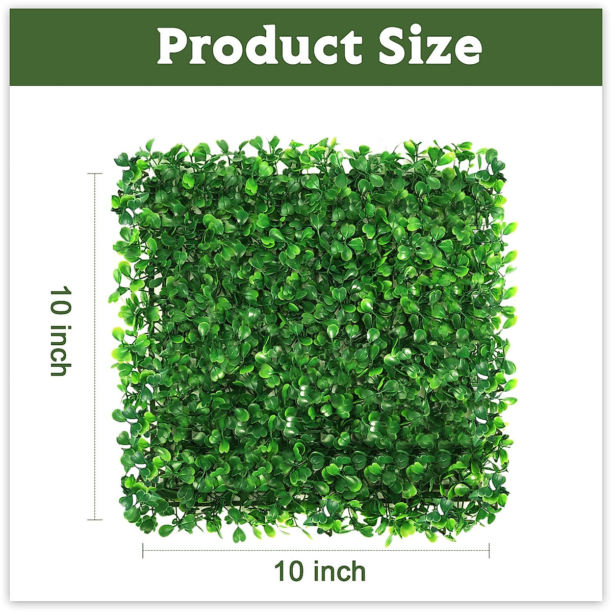 Aboofx 10x10in Artificial Grass Wall Panels, 12 Pack Boxwood Decor for Interior Walls, Garden Fences, Greenery Backdrop