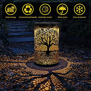 ZWOOS Solar Lantern for Outdoor, Waterproof Solar Lights, Hanging/ Standing, for Balcony, Patio, Garden Decoration